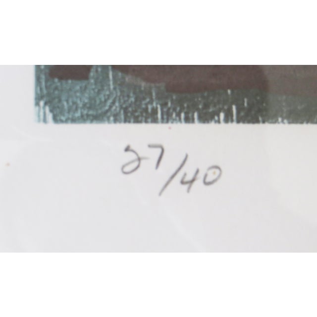 1990 Christopher Brown - Large Color Woodcut - Circle, Smoke and Braid ...