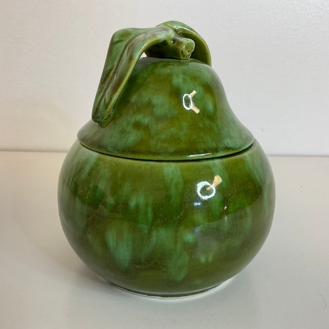 1950s Majolica Style Pear Box by Enchanto Co. | Chairish