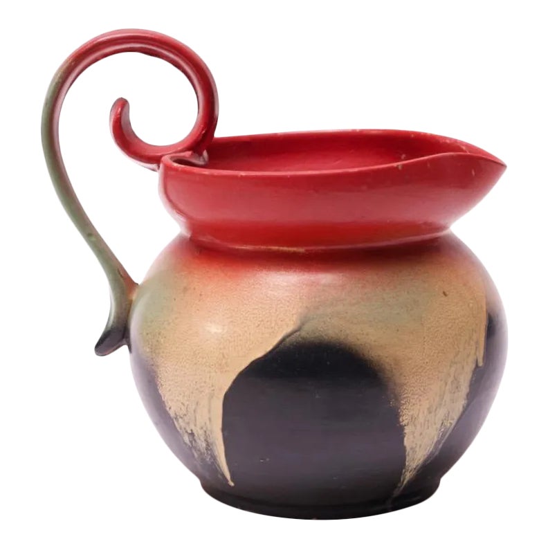 Mid-Century Dutch Hand-Painted Ceramic Decorative Pitcher | Chairish