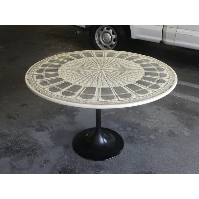 Neoclassical Fornasetti Black and White Coliseum Dining Table | Chairish