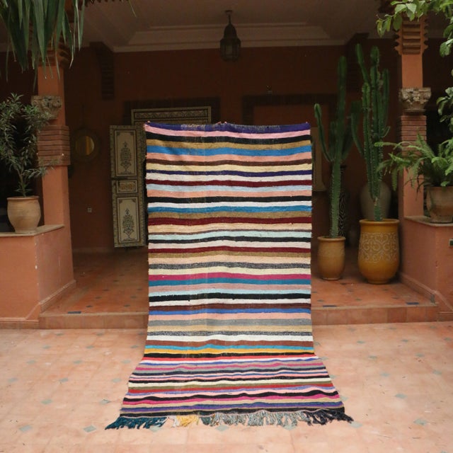 Kilim Flatwoven Moroccan Rug - 4'9" X 10'11" Ft | Chairish