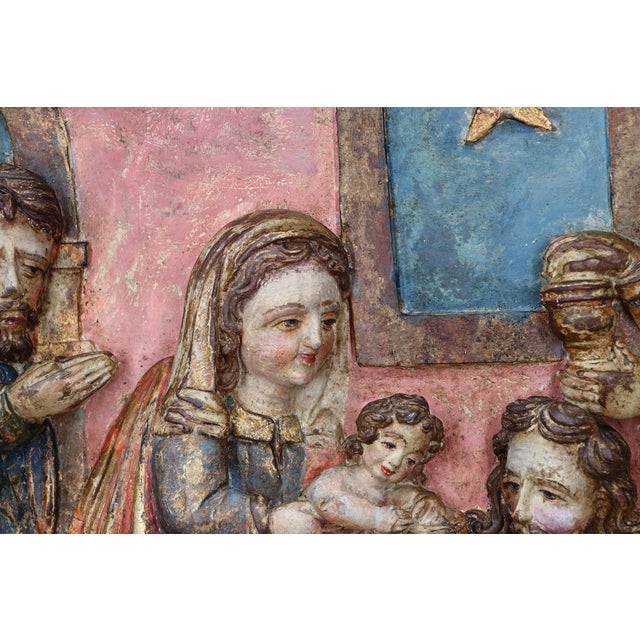 18th Century Baroque Nativity Scene, Crèche Wooden Retable, Portuguese ...