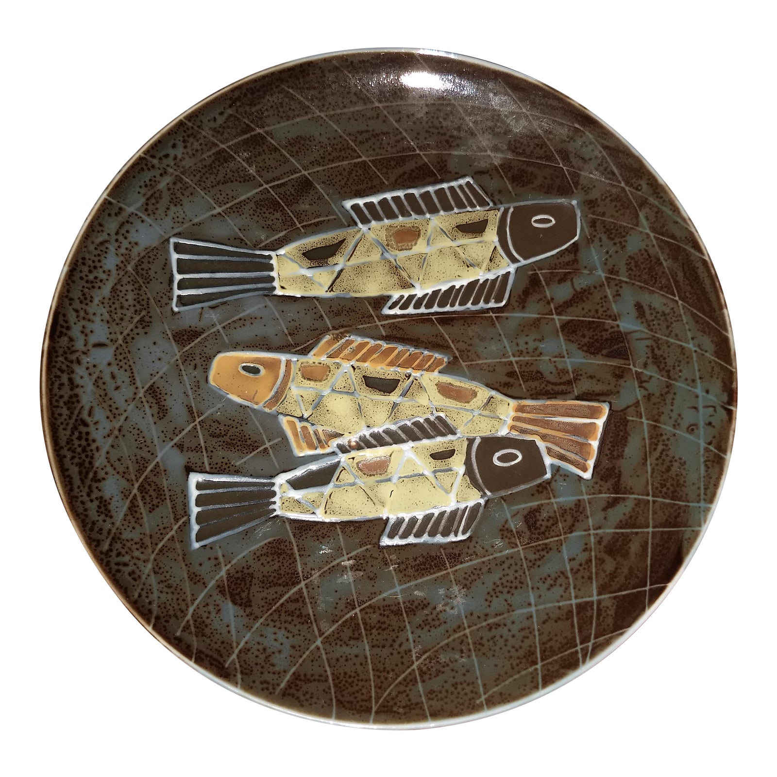 1960s Modernist Ceramic Fish Display Plate | Chairish