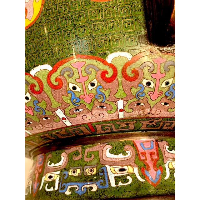 20th Century Chinese Archaic Style Cloisonné Censor | Chairish