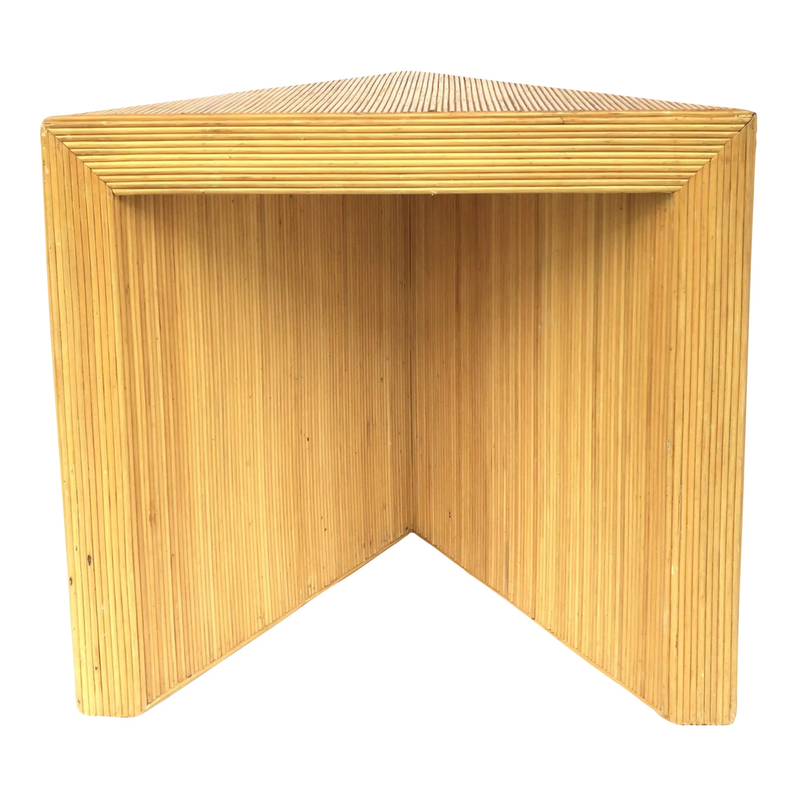 Wicker Pencil Reed End Side Table | Chairish