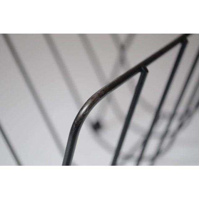 Mid-Century American Modern Black Metal Wire Magazine Rack | Chairish