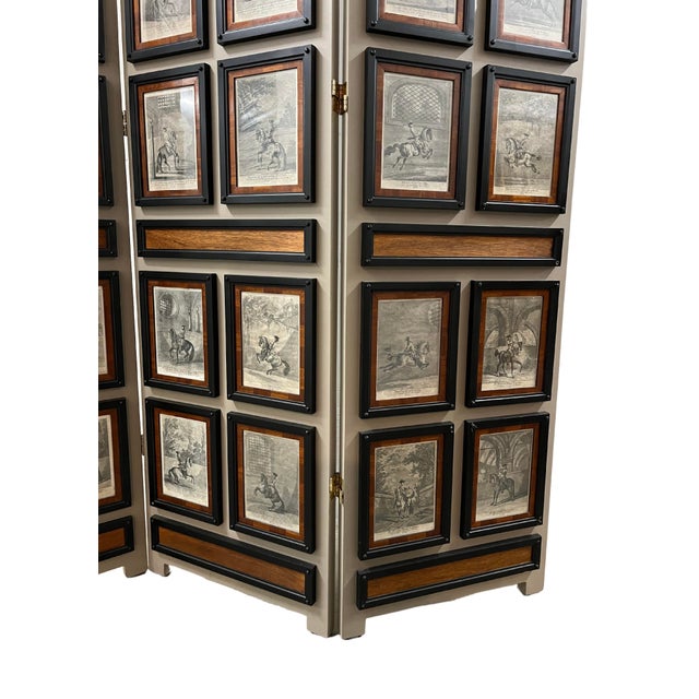 Custom French Horse Equestrian Gallery Wood Screen | Chairish
