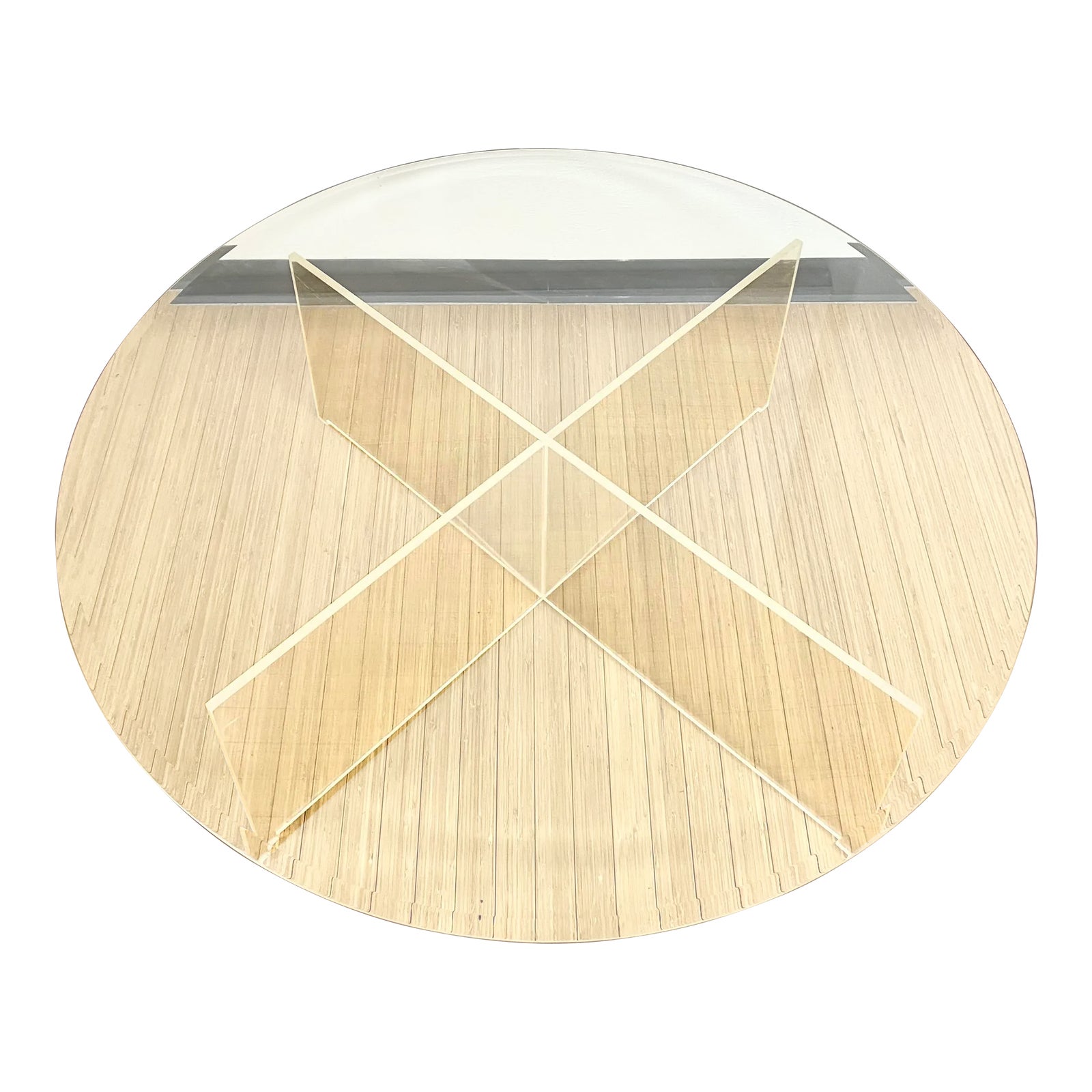 Minimalist Midcentury Modern 48" Round Lucite Cocktail Table | Chairish
