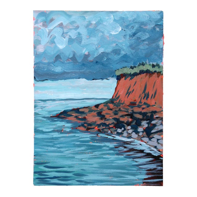 "Vertical Dune" Seascape Landscape Acrylic Painting by Sophie Edell | Chairish