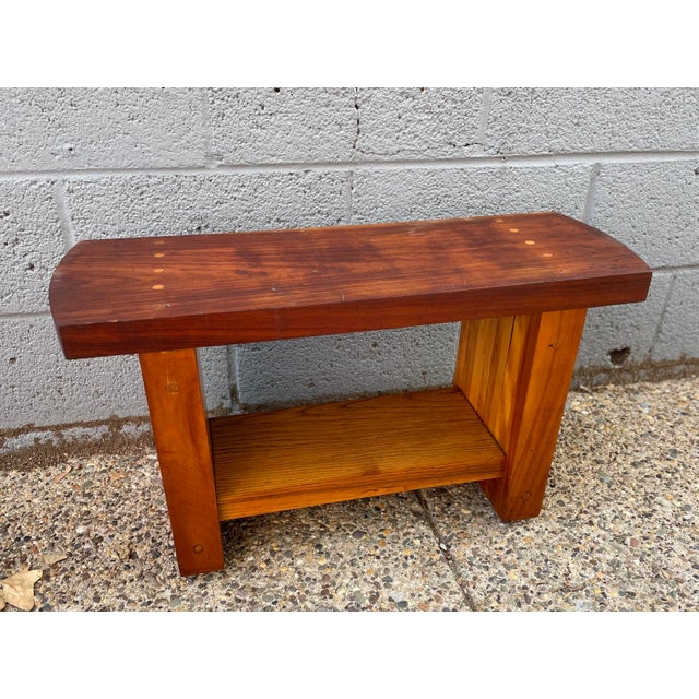 Vintage Studio Made Mortise & Tenon Petite Bench | Chairish