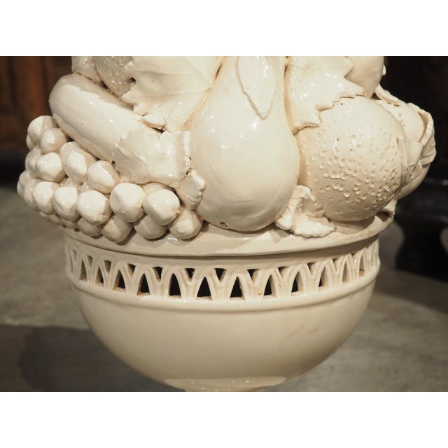 Pair of Italian Creamware 2-Piece Topiary Fruit Bowls | Chairish