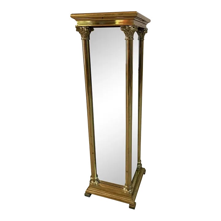 Early 20th Century Corinthian Column and Beveled Mirror Pedestal ...