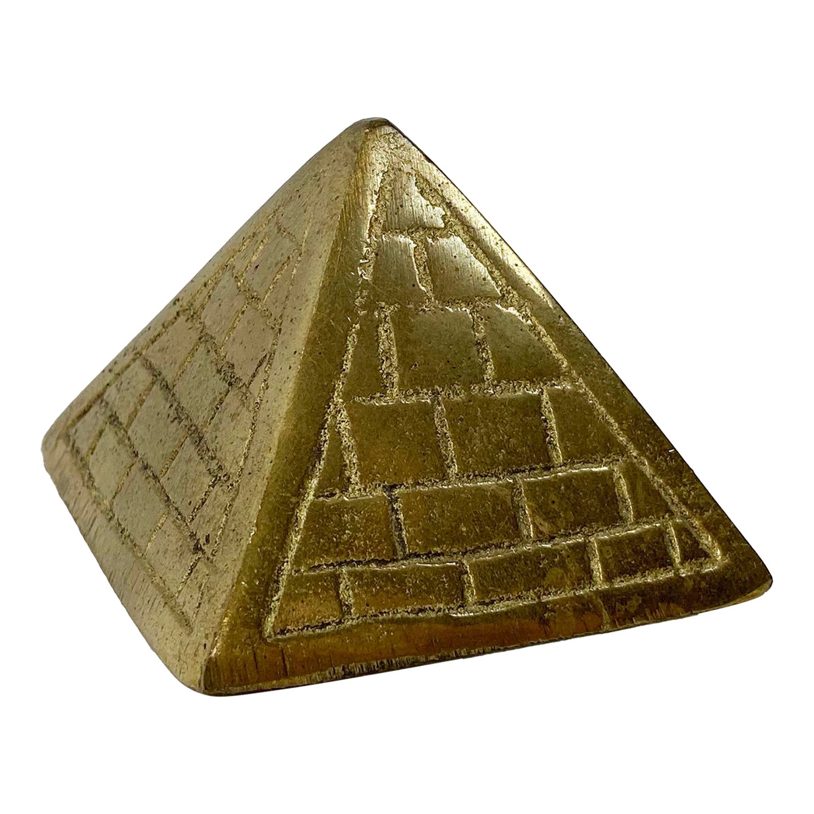 Vintage Brass Pyramid Paper Weight | Chairish