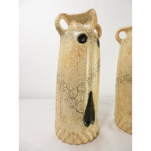 Rare Pair 1920's Art Nouveau Ditmar Urbach "Alienware" Pottery Vases ...