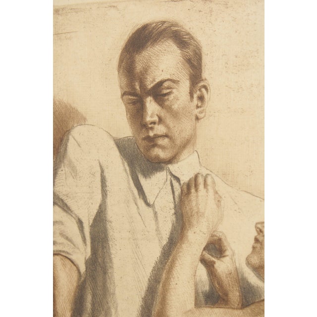 Art Deco "Physician Struggling with Death" Etching, After Ivo Saliger ...