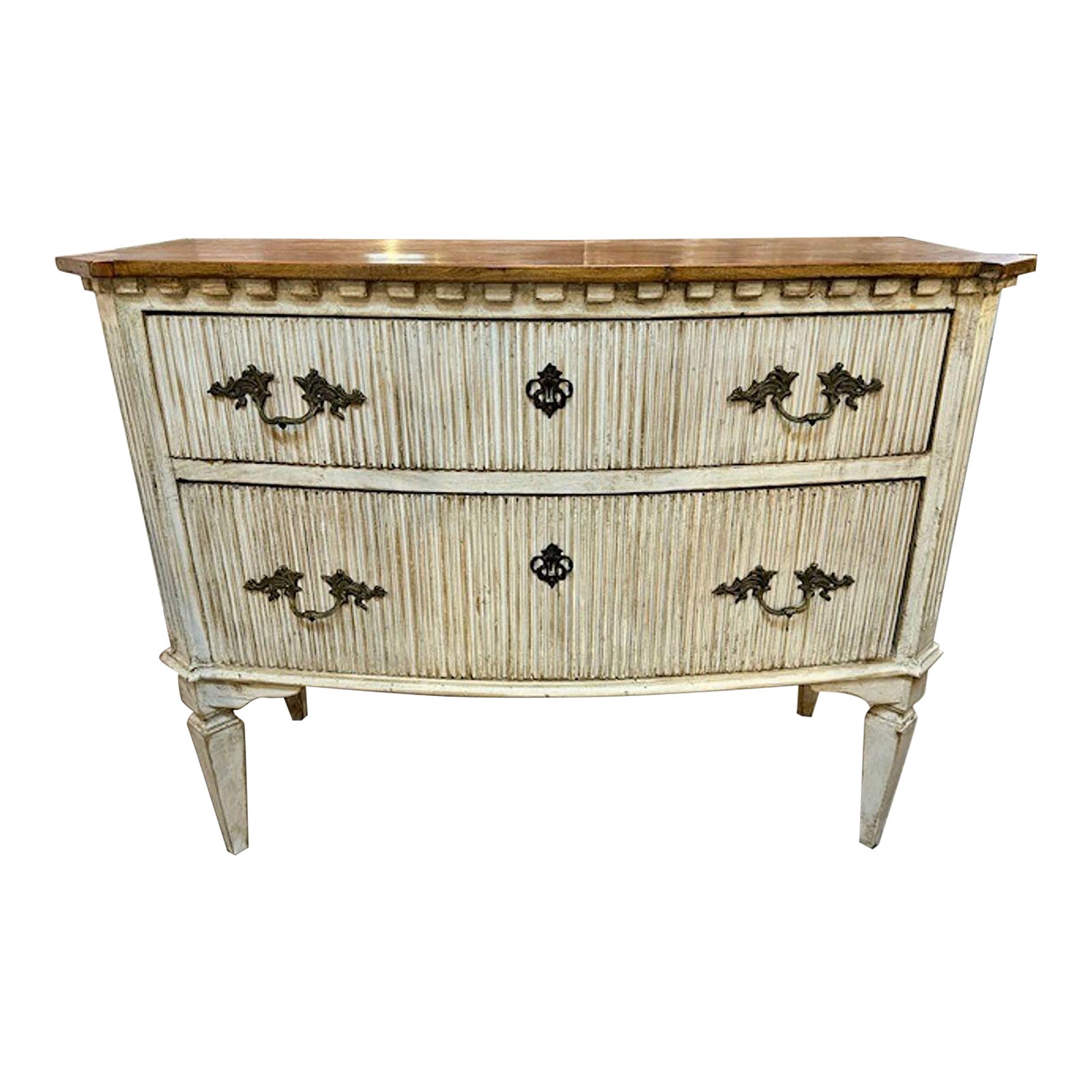 Italin Carved and Painted Louis XVI Commode | Chairish