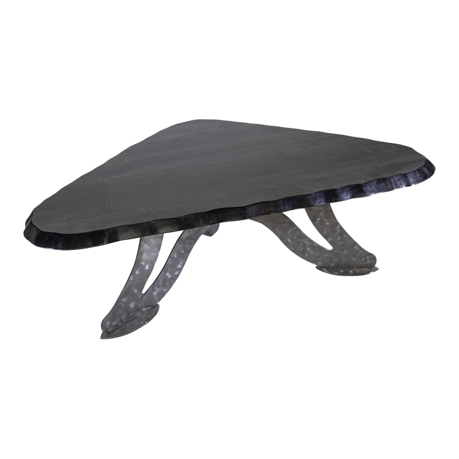 Enrico Bartolini Wavy Racetrack Coffee Table with Scalene Base | Chairish