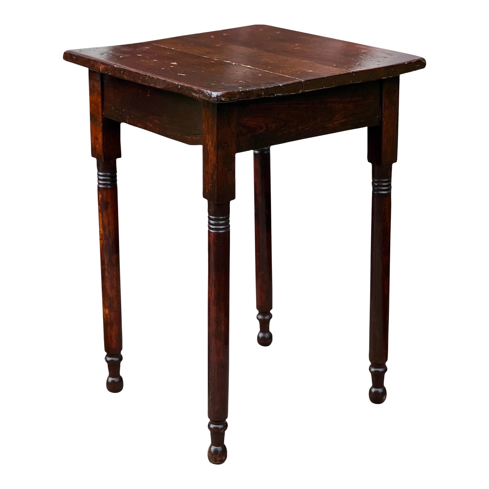 19th Century Mahogany Small Work Side Table | Chairish