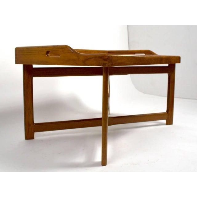 Solid Oak Tray Top Table | Chairish