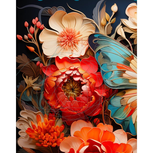 Scott Runkel "Butterfly Hope: Echoes of Serenity" Realist Blue, Orange ...