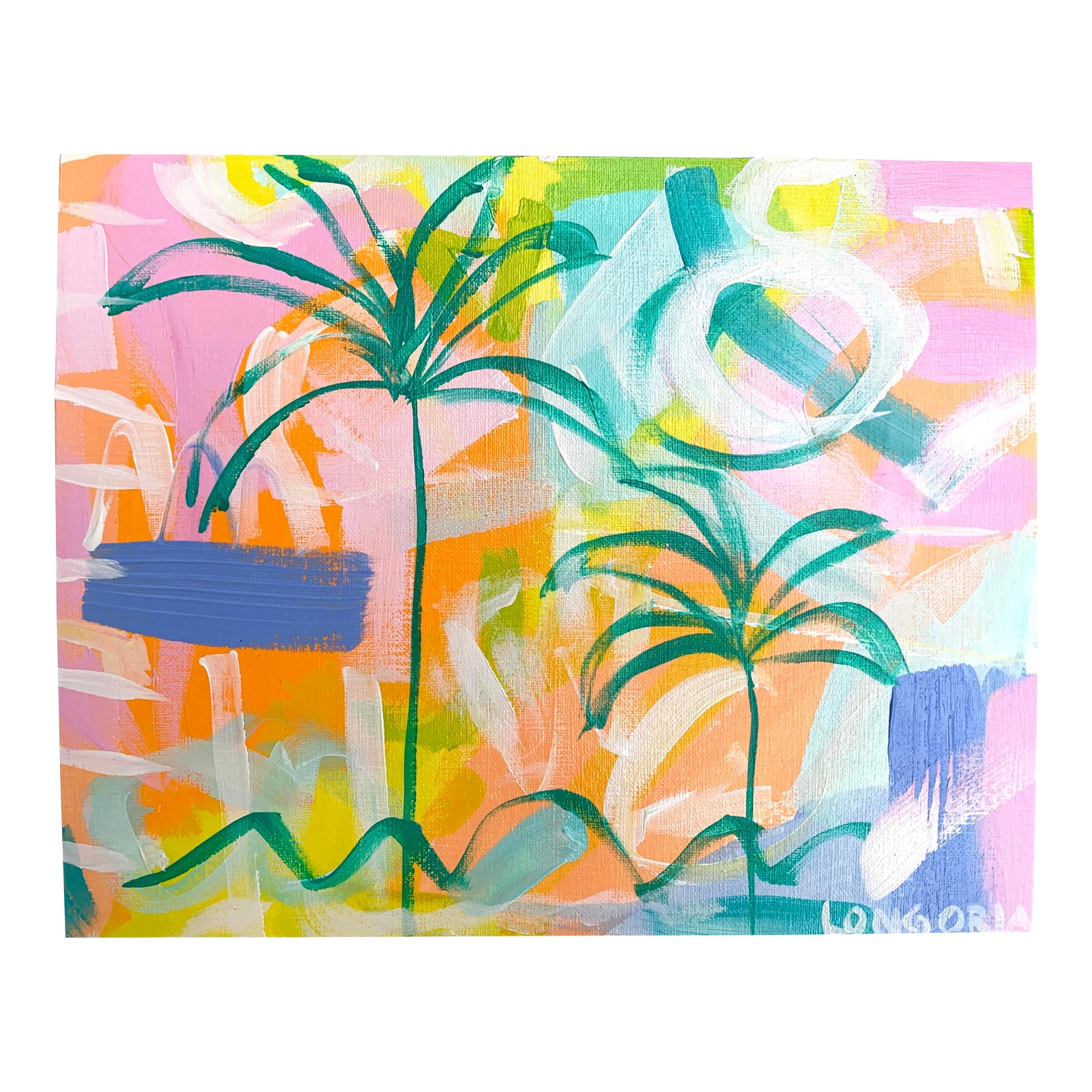 “Palms #11” Abstract Painting by Christina Longoria | Chairish