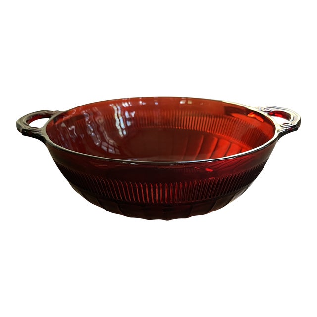 1930s Coronation Royal Ruby Red Bowl With Handles Depression Glass ...