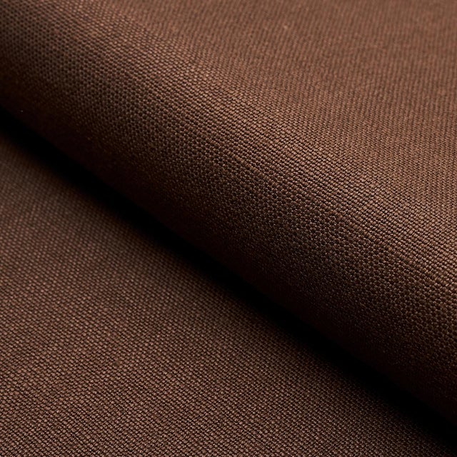 Sample - Schumacher Piet Performance Linen Fabric in Brown | Chairish