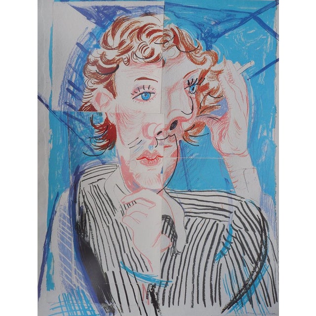 Cubist Portrait, Vogue Poster after David Hockney | Chairish