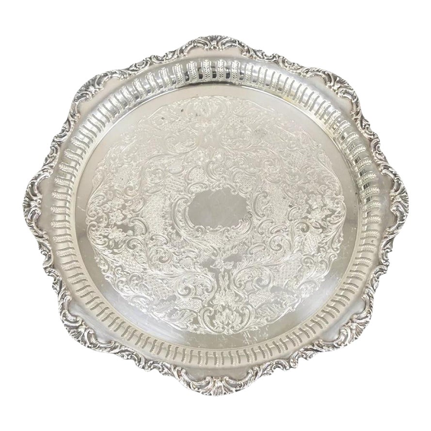 Vintage Oneida Ltd Ascot Victorian Style Silver Plated Round Platter ...