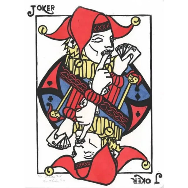 1997 Joker Double Sided Playing Card Serigraph | Chairish