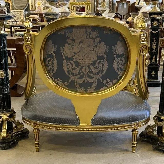 Rococo Style Big Chair With Gold Details | Chairish
