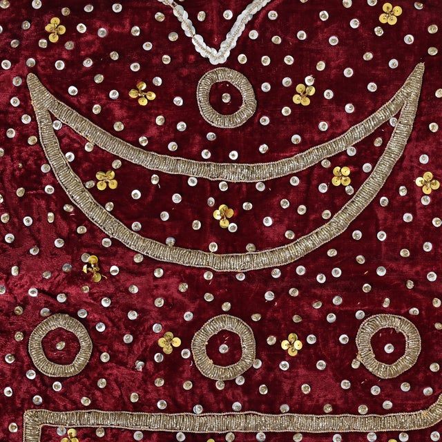 Indian Embroidered Vintage Zari Work Wall Hanging | Chairish