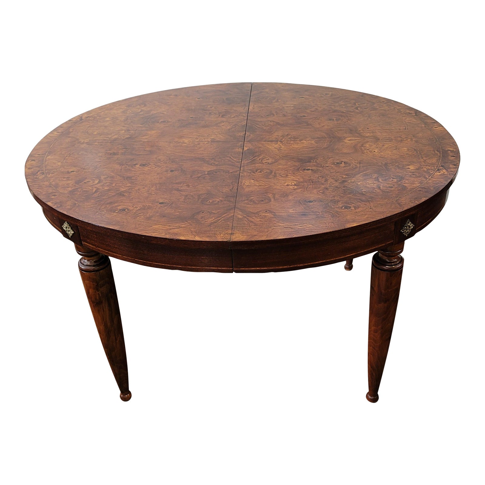 Antique 1850s French Burlwood Elm Dining Table Napoleonic French Empire ...