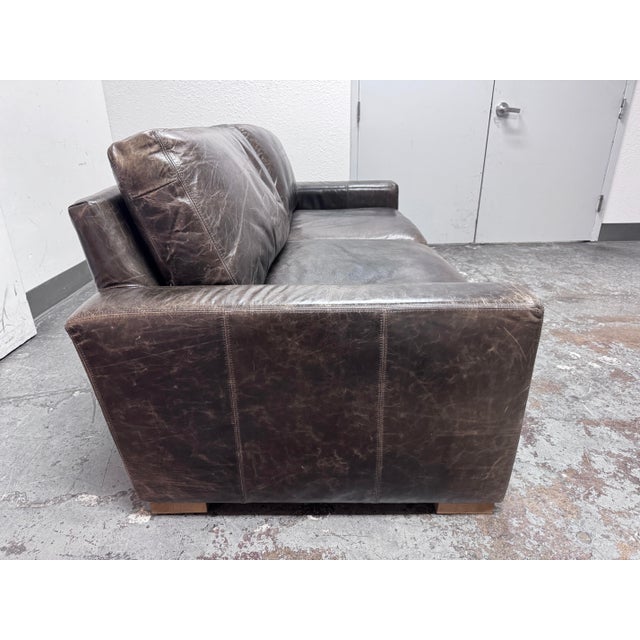 Restoration Hardware Maxwell Leather Sofa | Chairish