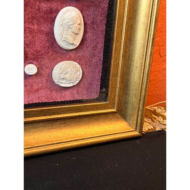 Large Framed Grand Tour Neoclassical Plaster Cast Intaglio Arrangement ...