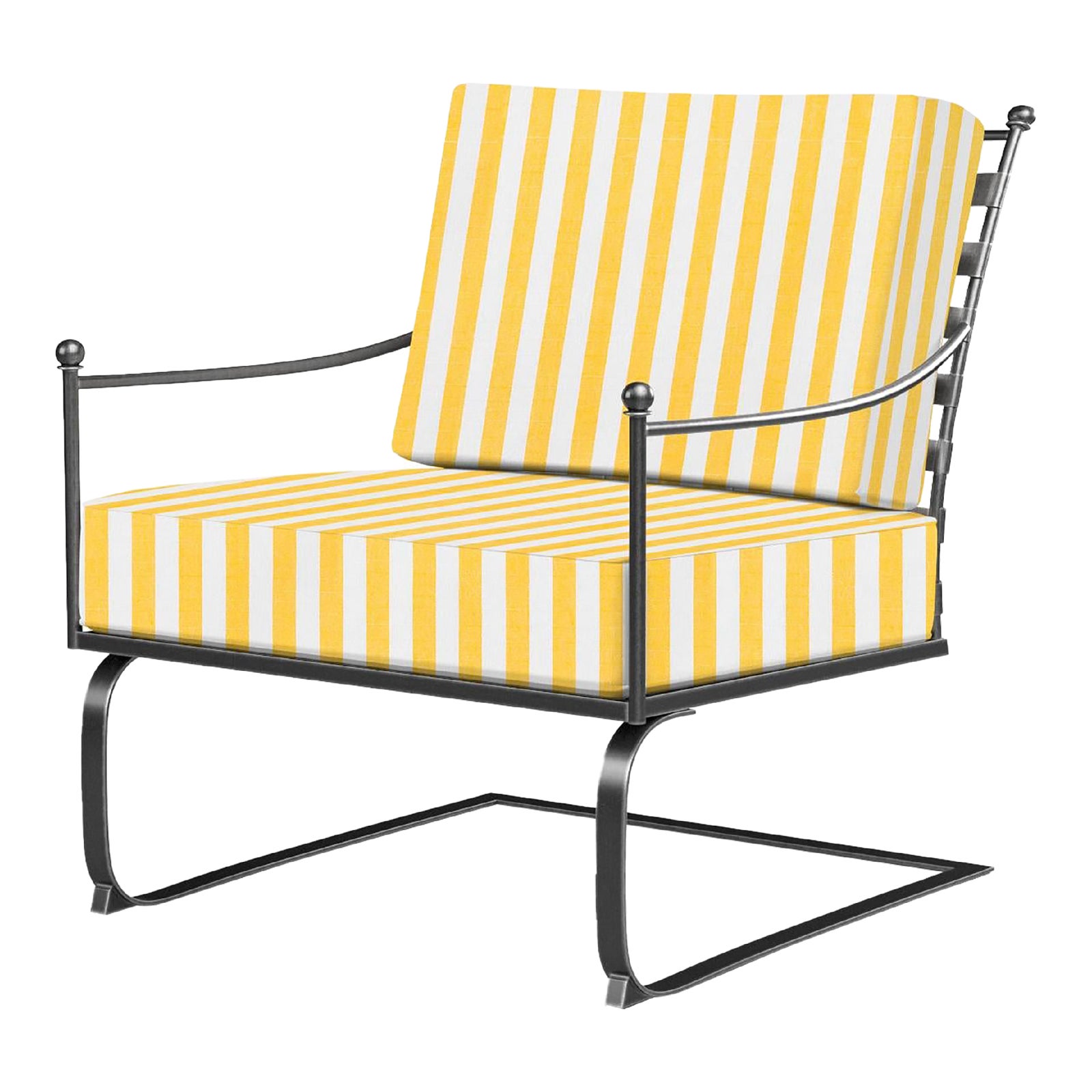 Sunset West Outdoor Provence Club Rocker in Yellow and White Stripe ...