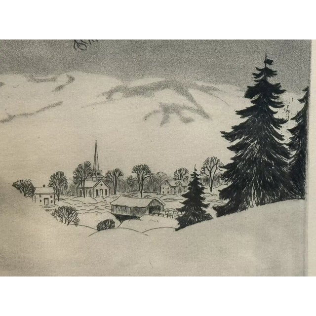 William Maclean 1945 Signed Etching "Snow Valley" Listed Artist | Chairish