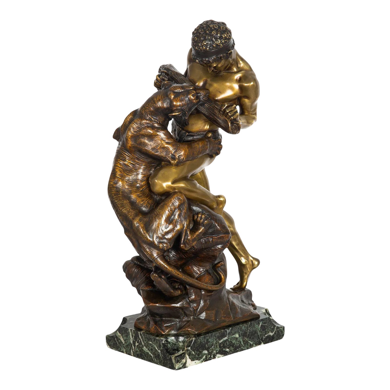 “Lutte Pour La Vie” Scarce French Bronze Sculpture by Edouard Drouot ...
