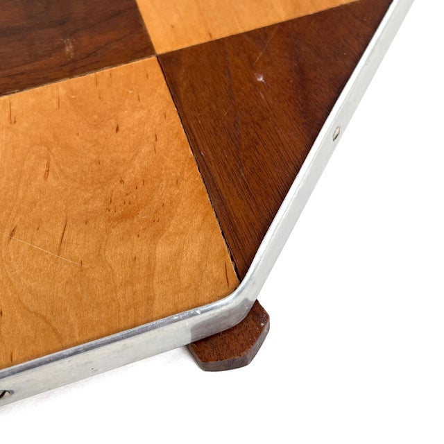 Antique 1920s Handmade Geometric Diamond Wood Inlay Serving Vanity ...