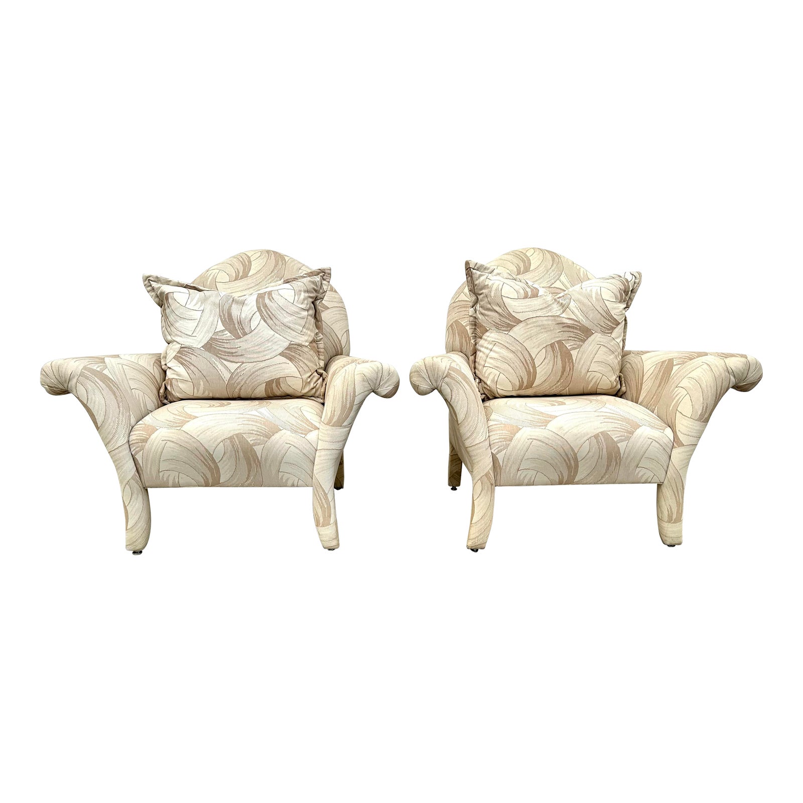 Post Modern 80’s Sculptural Arm Chairs - a Pair | Chairish