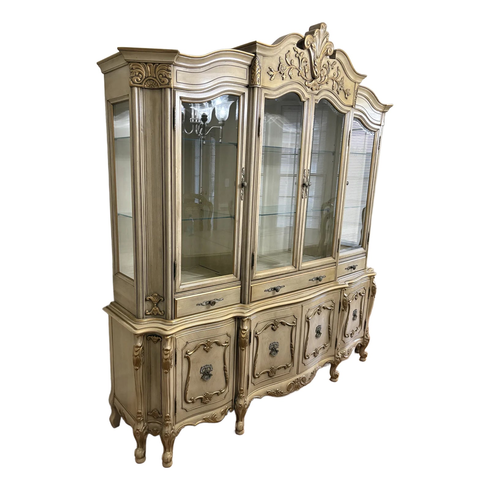1970s Vintage French Provincial Rococo Ornate Cream and Gilded Gold ...