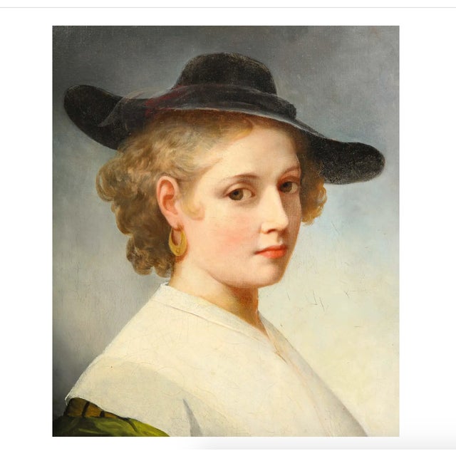 Portrait Painting “Lady in Green” British School, Circa 1840 | Chairish