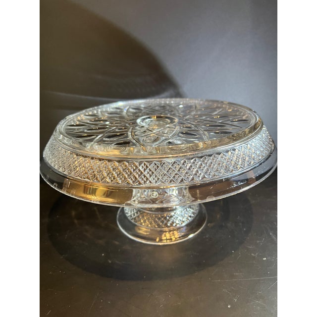Vintage, 1930's Imperial Glass Cape Cod Footed Glass Cake Stand | Chairish
