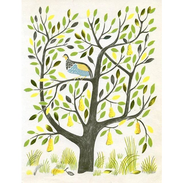 Vintage Print, “On the First Day of Christmas”, Original Mid-Century ...