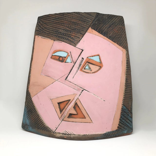 Cubist Faces Ceramic Vase 1986 | Chairish