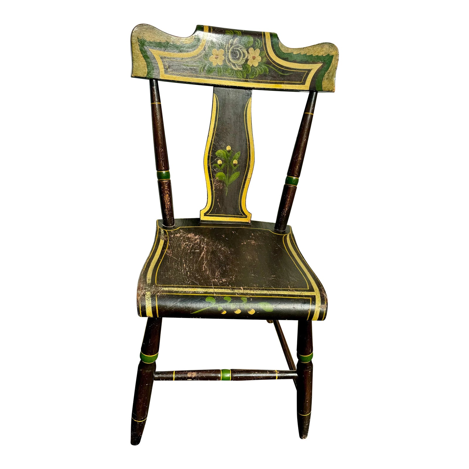 Early 20th Century Folk Art Antique Pennsylvania Dutch Painted Chair ...