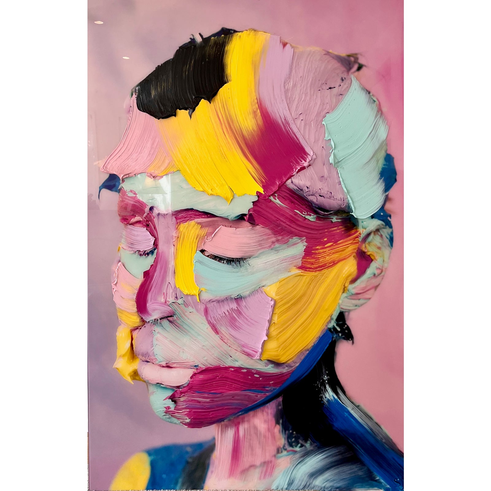 Contemporary Multi Colored Face Original Painting by Sophie Derrick ...