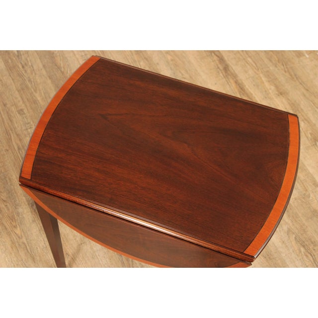 Early 21st Century Stickley Hepplewhite Style Mahogany Drop Leaf Pembroke Table | Chairish