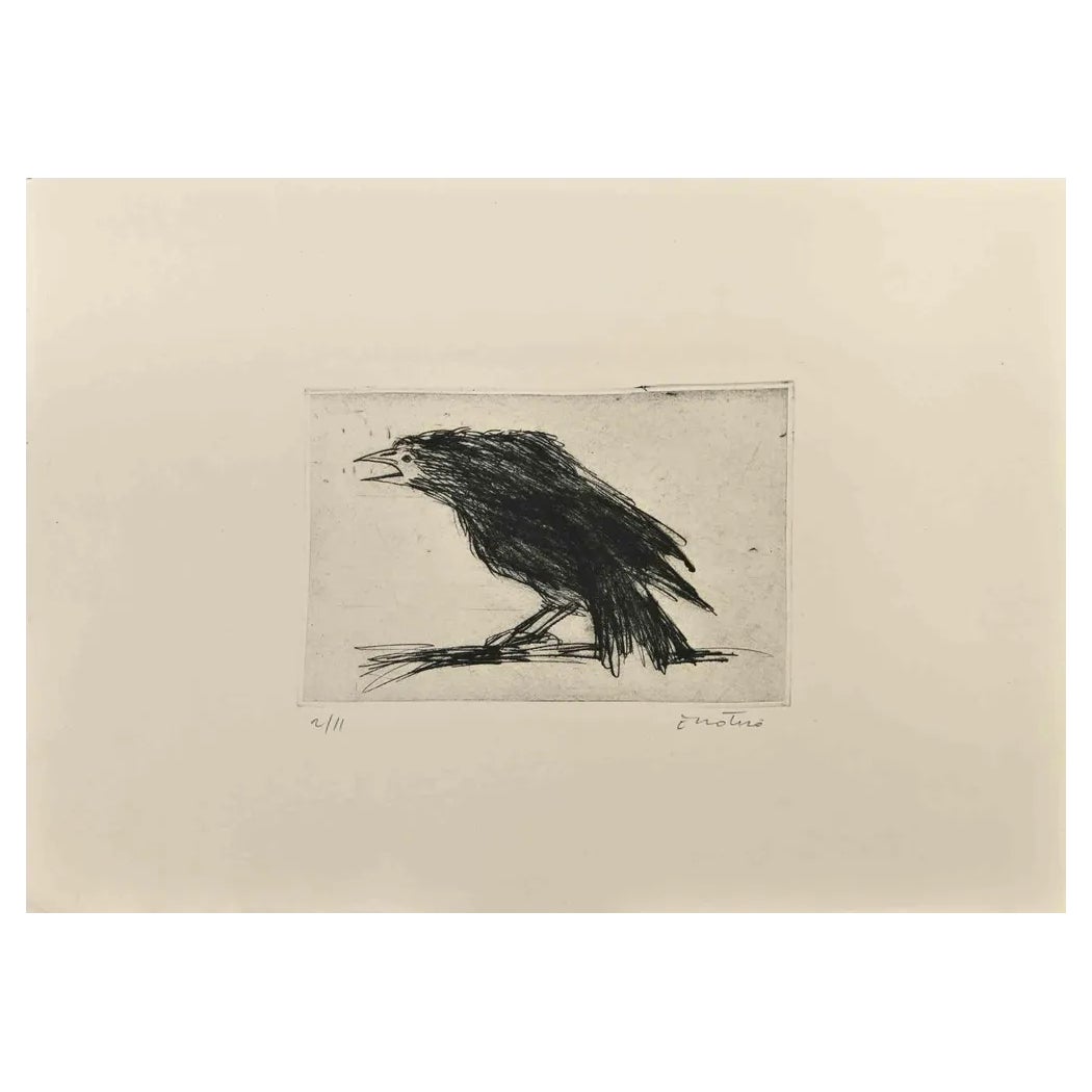 Enotrio Pugliese, Crow, Etching, 1963 | Chairish