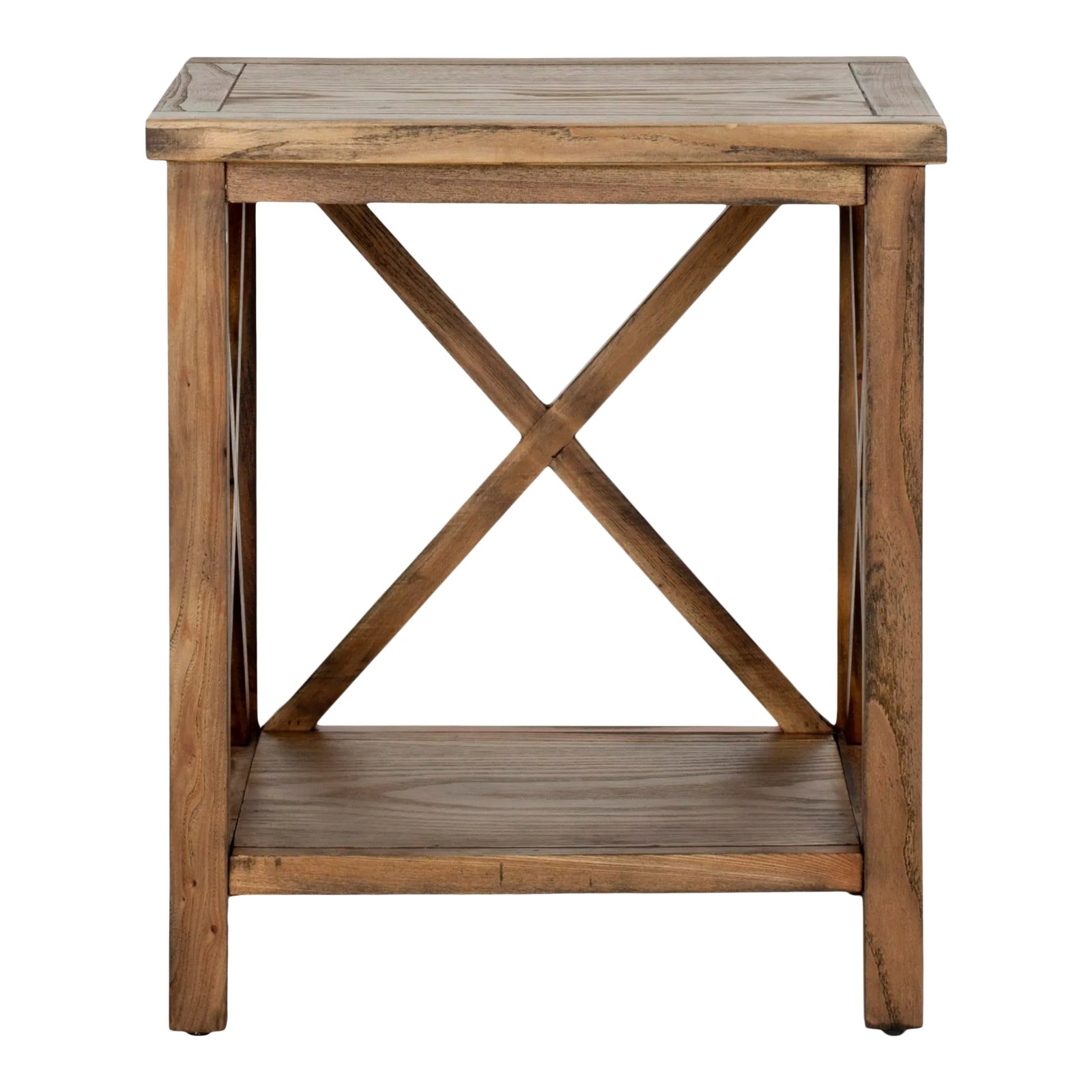 Cross Back End Table in Oak | Chairish